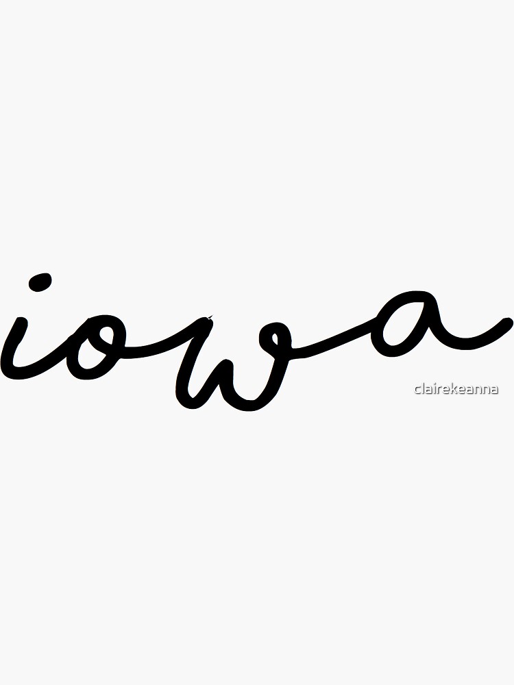 "iowa" Sticker for Sale by clairekeanna | Redbubble