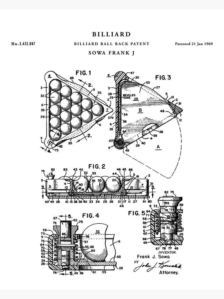 "Billiard Patent Drawing Blueprint" Poster for Sale by Vintago | Redbubble