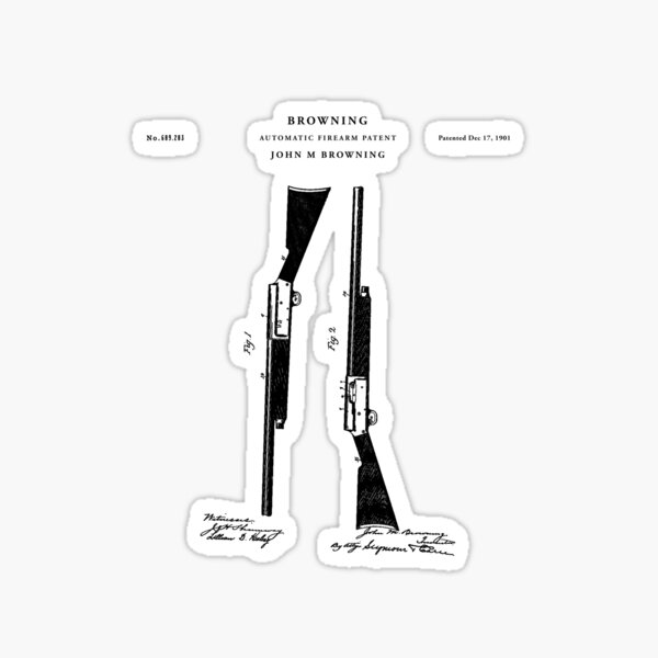 "Browning Semi Auto Shotgun Patent" Sticker for Sale by Vintago | Redbubble