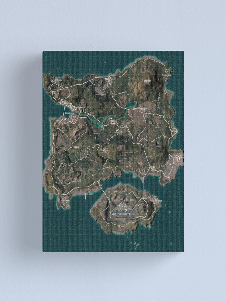 "PUBG Erangel Map" Canvas Print for Sale by RipPepe | Redbubble