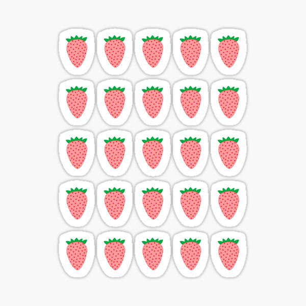 "Pink Strawberry Pattern Berry Cottage Core" Sticker for Sale by ...