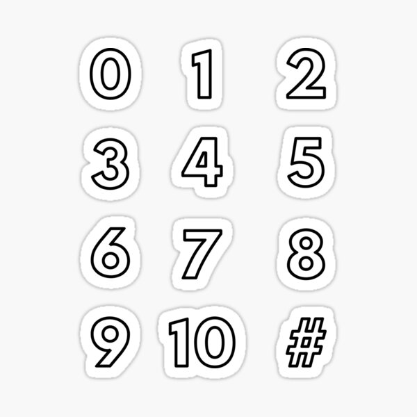 Sticker mit "Vorlage für große und schöne Zahlen" von nestorabh | Redbubble