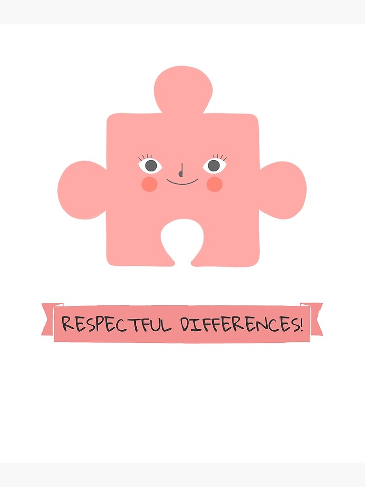 "Respectful differences no discrimination slogan cute depiction" Poster ...