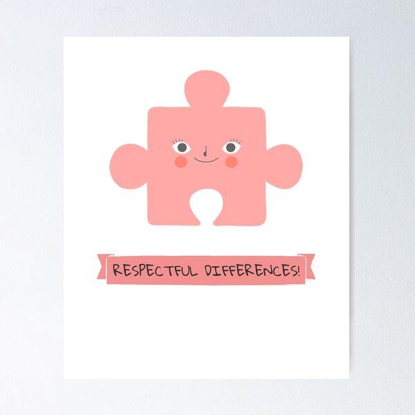 "Respectful differences no discrimination slogan cute depiction" Poster ...