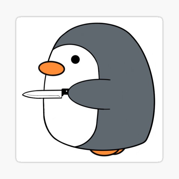 "Penguin with a knife " Sticker for Sale by Krlundstrom | Redbubble