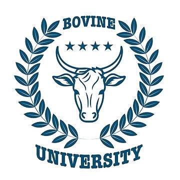 "Bovine University logo" Sticker for Sale by shanemuir5 | Redbubble