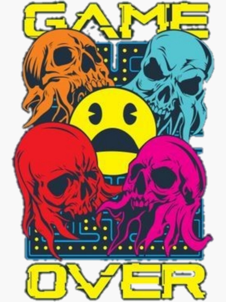 "Game Over" Sticker for Sale by Straya-Maid | Redbubble