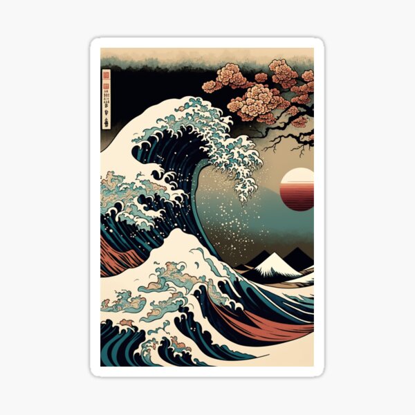 "The Great Wave of Japan" Sticker for Sale by Bird-Forest | Redbubble