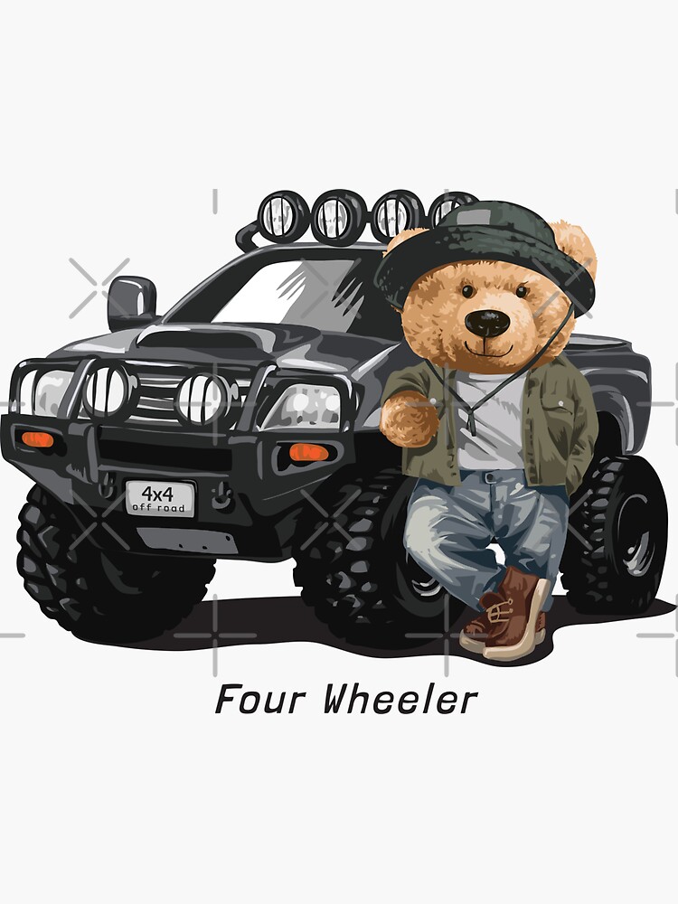"Four Wheeler - Cool Bear Merch" Sticker for Sale by Froyd Wess | Redbubble