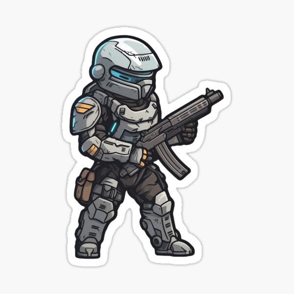 "sci-fi soldier" Sticker for Sale by AiWonderPrints | Redbubble