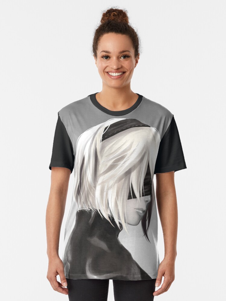 "2B" T-shirt for Sale by Vibratix | Redbubble | nier graphic t-shirts ...