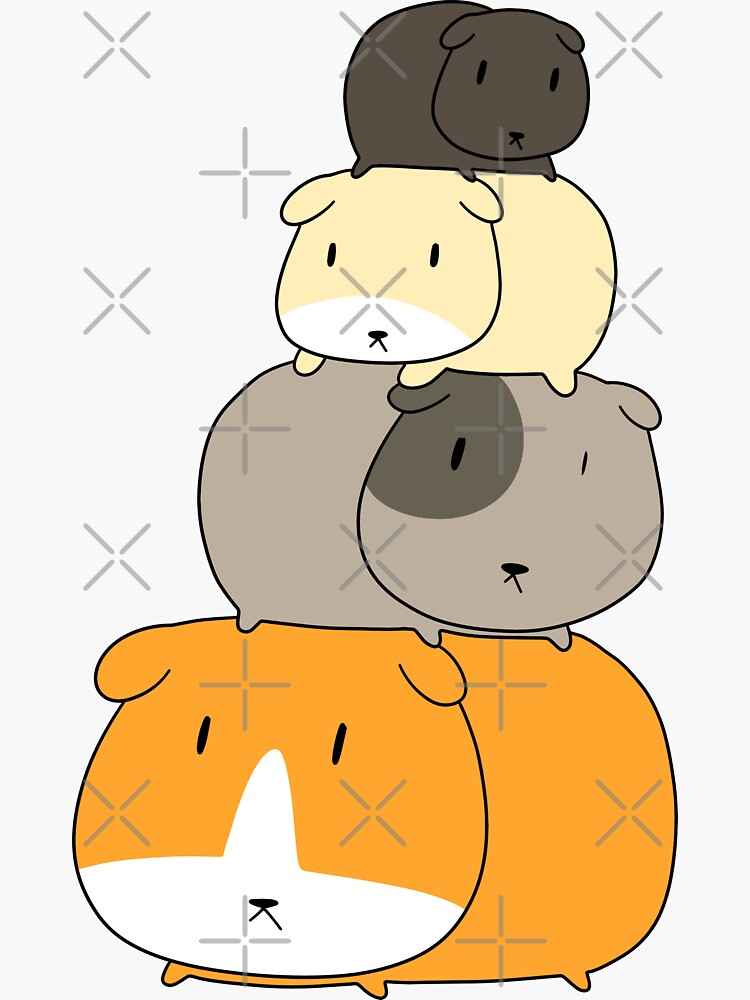 "Guinea Pig Stack" Sticker for Sale by SaradaBoru | Redbubble
