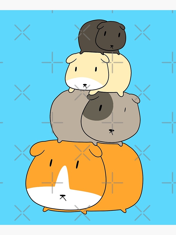 "Guinea Pig Stack" Poster for Sale by SaradaBoru | Redbubble