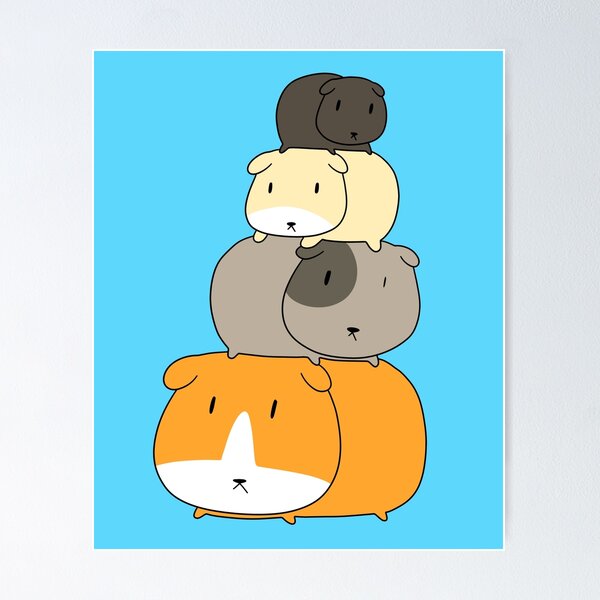 "Guinea Pig Stack" Poster for Sale by SaradaBoru | Redbubble