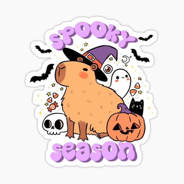 "Capybara Halloween spooky season " Sticker for Sale by Yarafantasyart ...