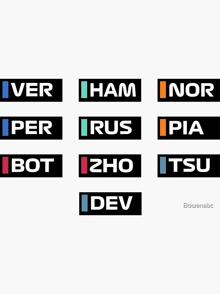 "F1 2023 Driver Stickers Pack Timing Tower" Sticker for Sale by ...