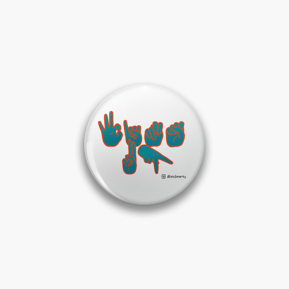 "Miami Dolphins Fins Up in ASL" Sticker for Sale by Ezlinarts | Redbubble