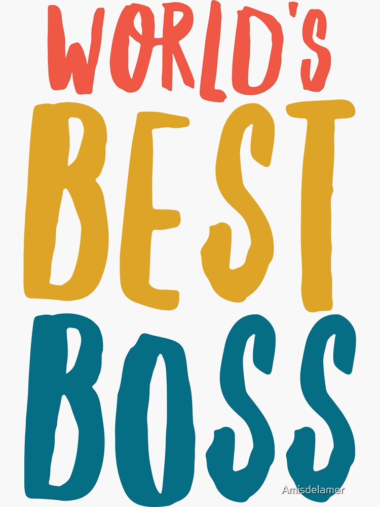 "World's best boss" Sticker for Sale by Amisdelamer | Redbubble