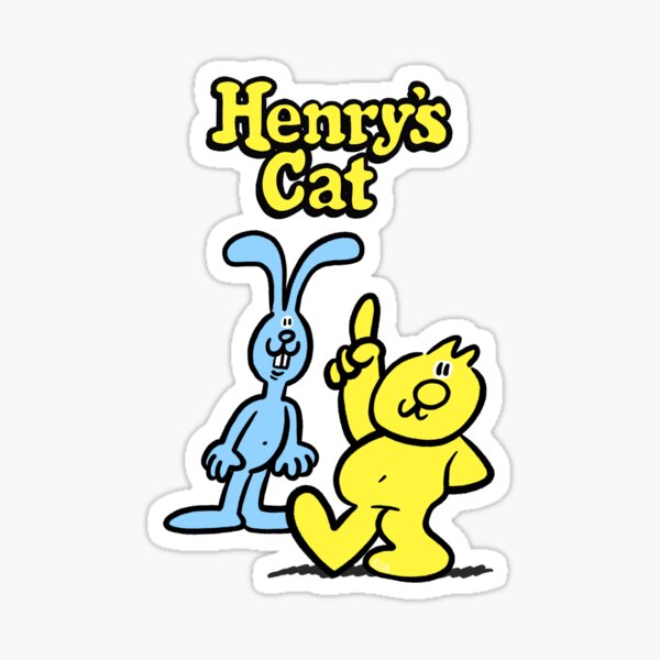 "Henry's Cat with Chris Rabbit Retro 1980s" Sticker for Sale by ...