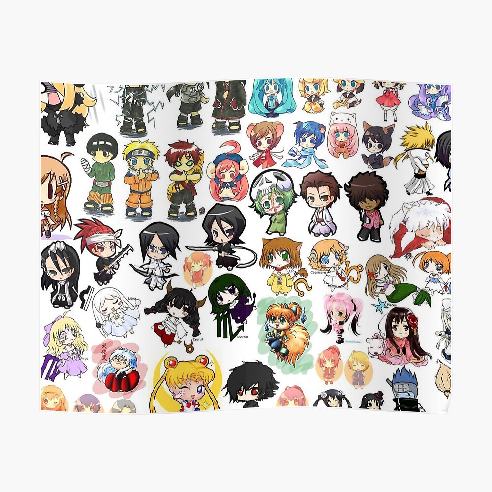 "Anime Chibi" Poster by TheDeltaFighter | Redbubble