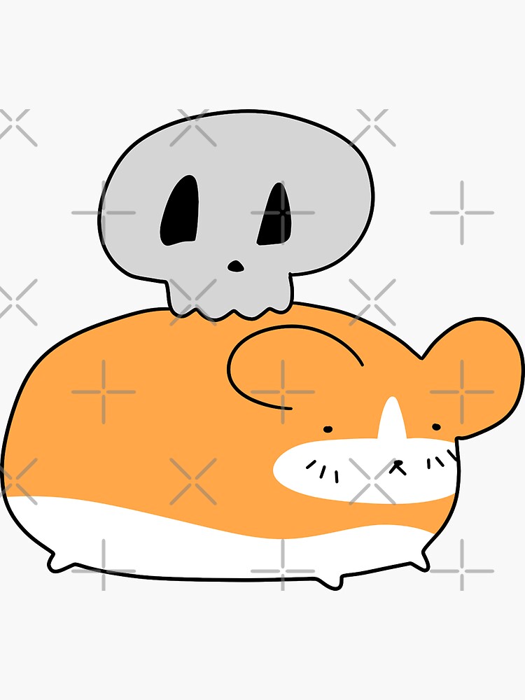 "Tiny Skull and Hamster" Sticker for Sale by SaradaBoru | Redbubble