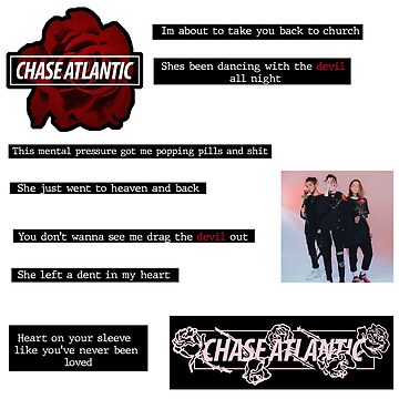 "Chase Atlantic sticker pack " Sticker for Sale by Lil-Undead | Redbubble