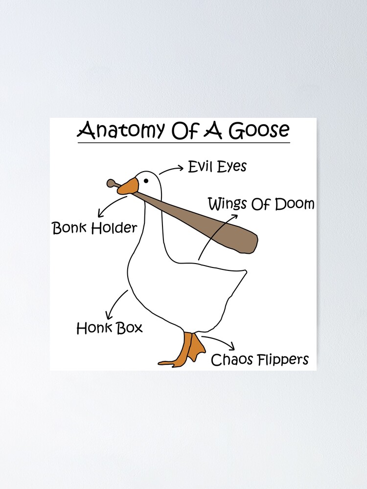 "Anatomy Of A Goose Meme - funny goose with bonk meme" Poster for Sale ...