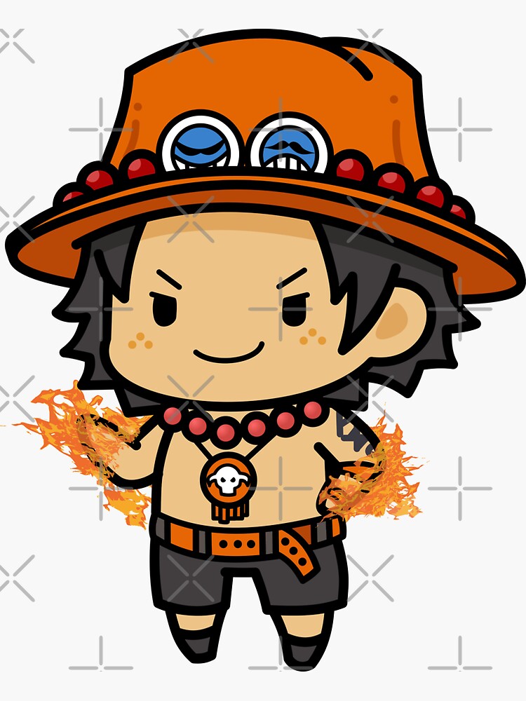 "Ace chibi One Piece" Sticker for Sale by Artyssytb | Redbubble