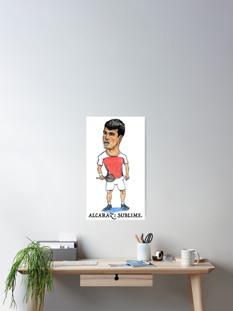 "Carlos Alcaraz Pro tennis player caricature" Poster for Sale by ...