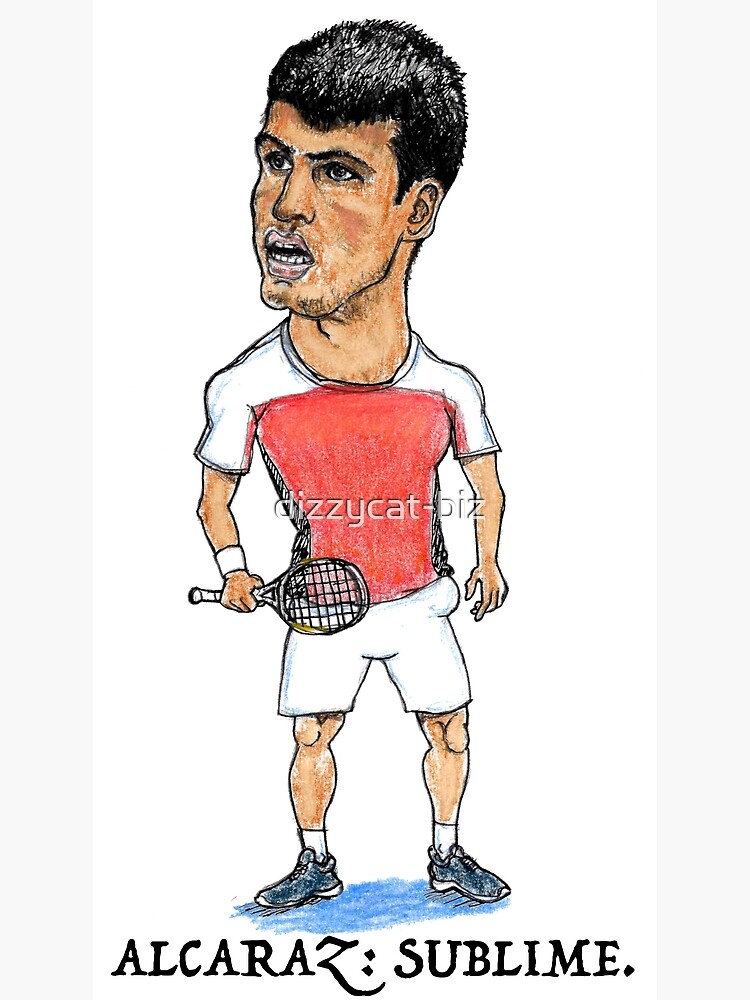 "Carlos Alcaraz Pro tennis player caricature" Poster for Sale by ...