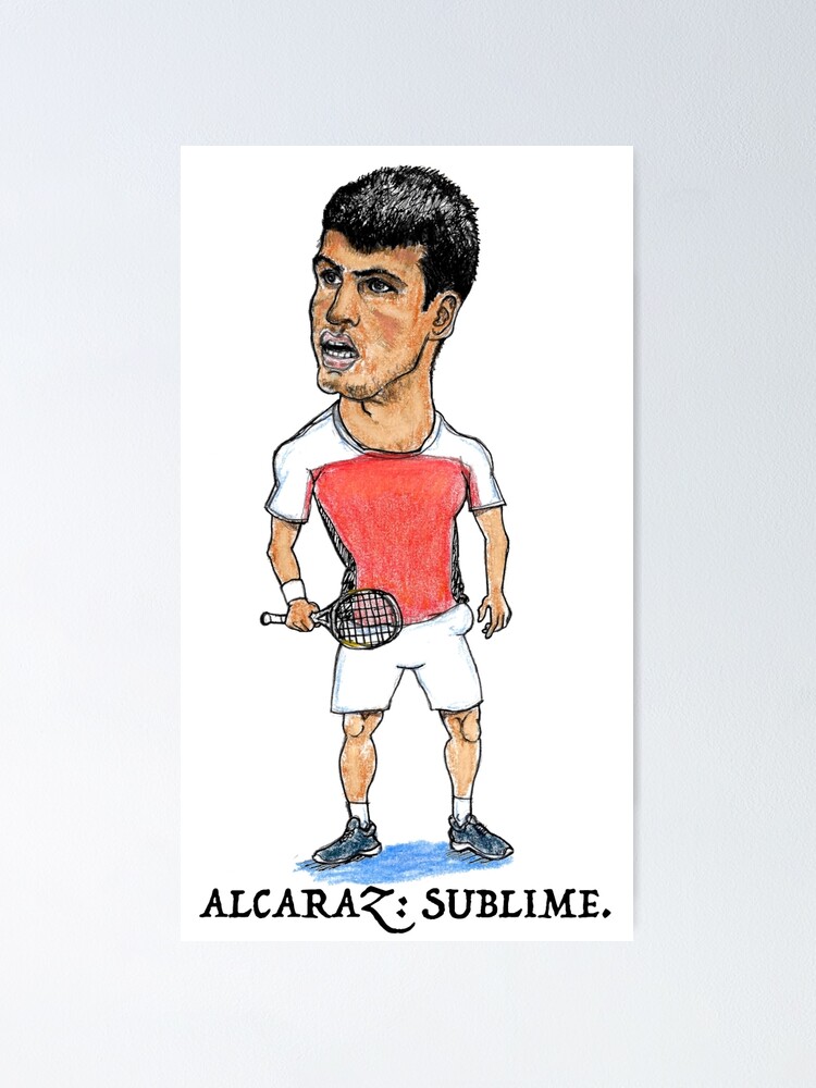 "Carlos Alcaraz Pro tennis player caricature" Poster for Sale by ...