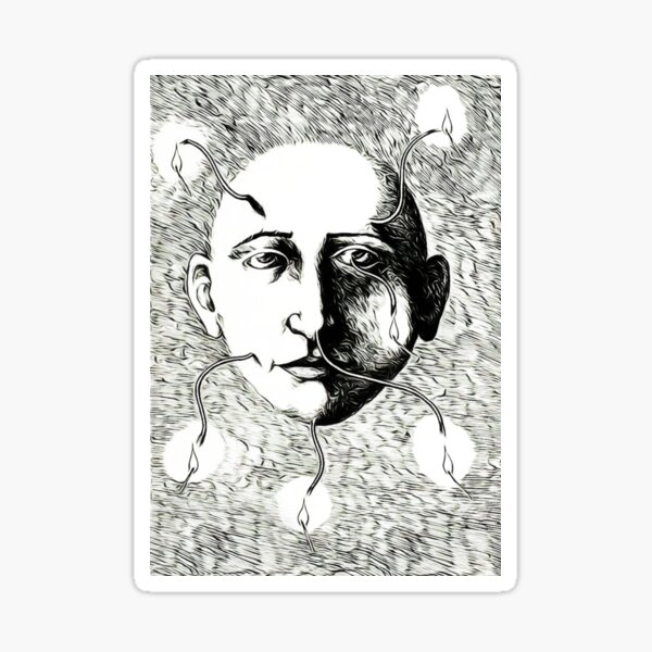 "Portrait by Topor" Sticker for Sale by Sinaerafati | Redbubble