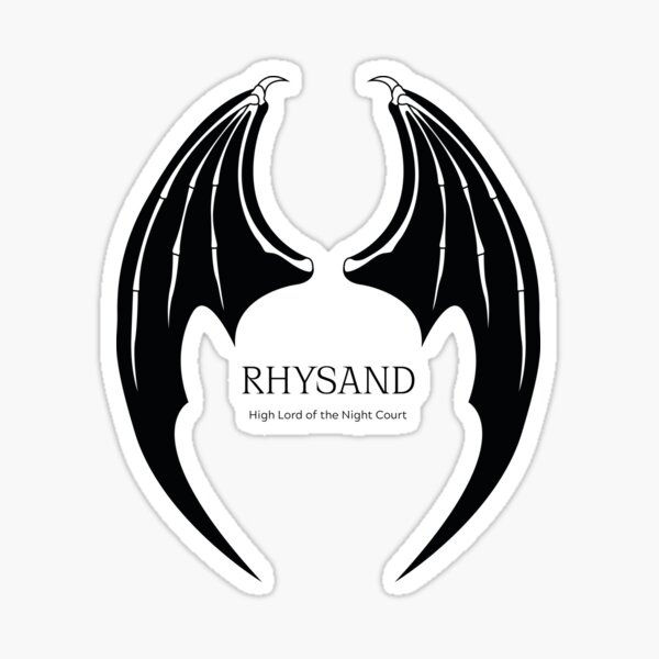 "ACOTAR Rhysand Black Wings High Lord of the Night Court" Sticker by ...