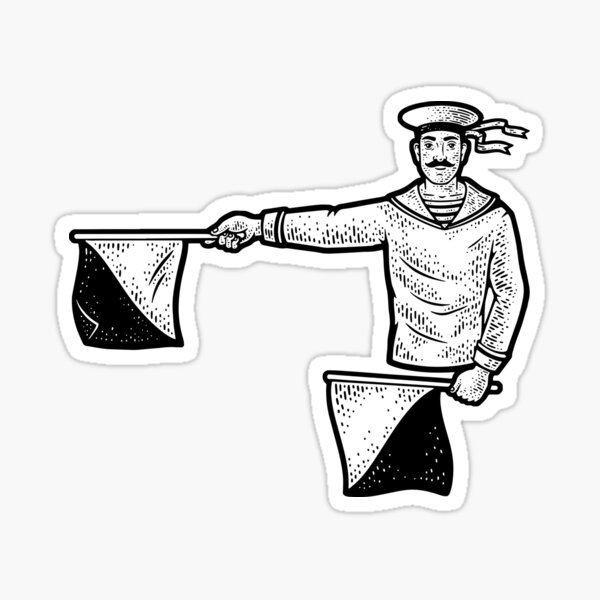 "Flag semaphore letter B " Sticker for Sale by alexwro | Redbubble