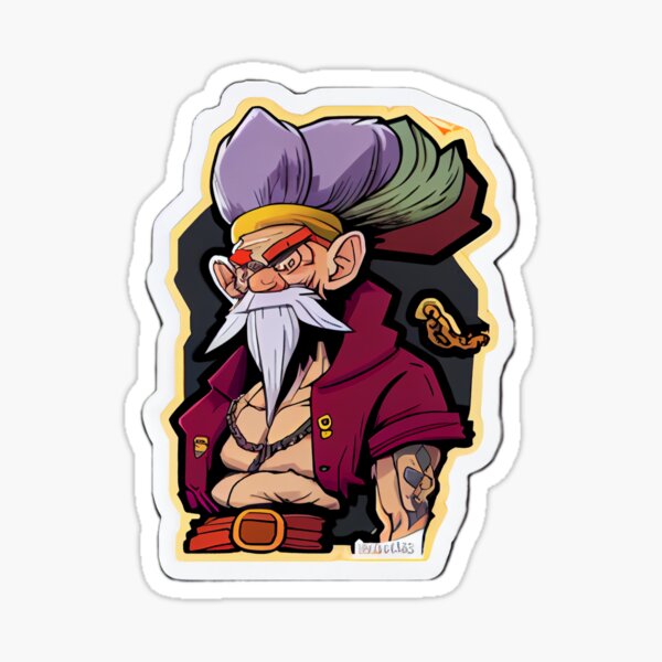 "Artistic: DBZ Master Roshi inspired pirate" Sticker for Sale by GO0BER ...