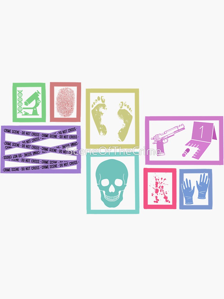 "Crime Scene Forensic Tools" Sticker for Sale by SceneOfTheCrime ...