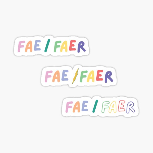 "Fae/Faer Pronoun Sticker - Queer" Sticker for Sale by NeonLightShop ...