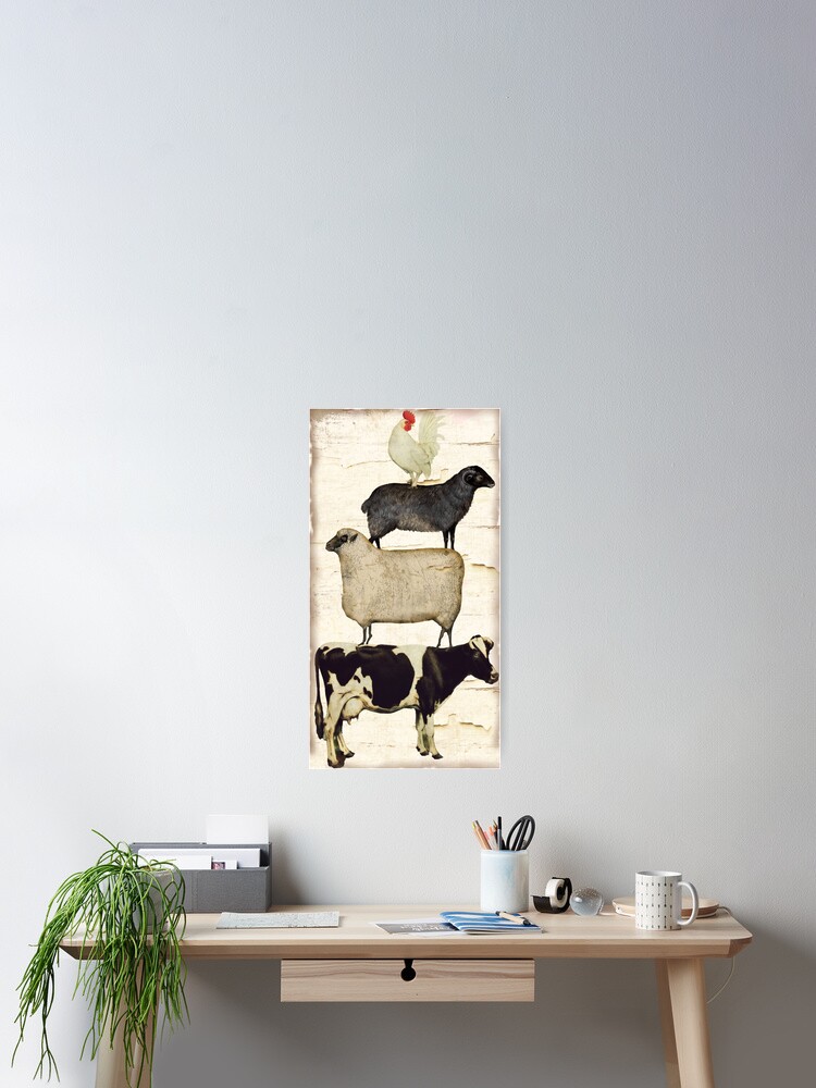"Farm Animal Tree" Poster for Sale by mindydidit | Redbubble