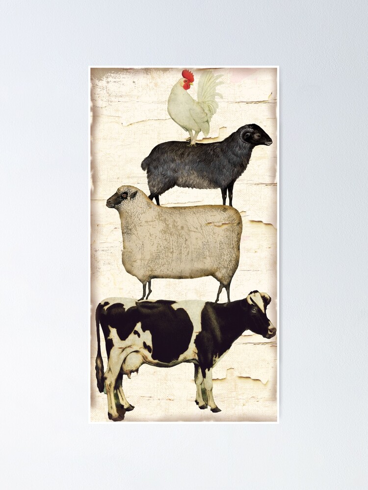 "Farm Animal Tree" Poster for Sale by mindydidit | Redbubble