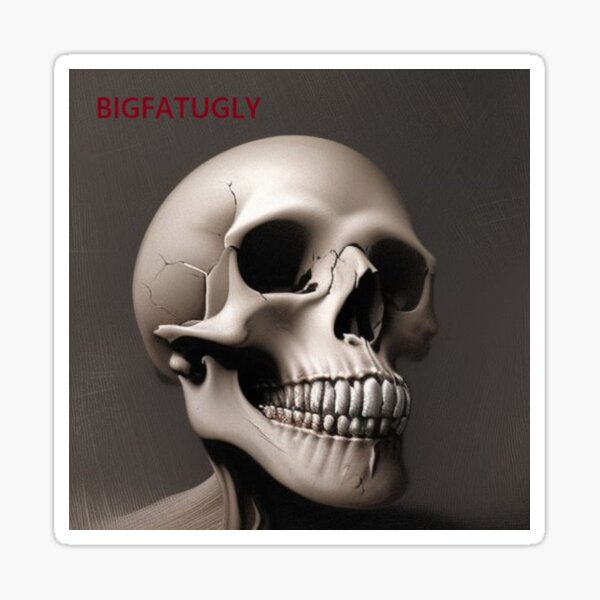 "Pensive Skull" Sticker for Sale by Thugbrarian | Redbubble