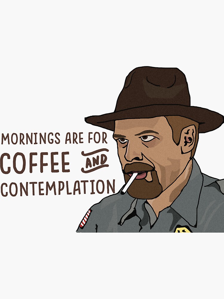 "Coffee and Contemplation" Sticker by akachayy | Redbubble