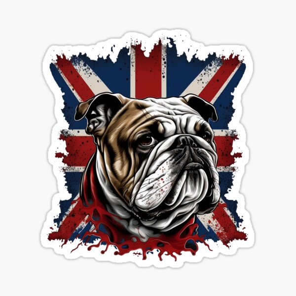 "funny Union Jack Flag British Bulldog" Sticker for Sale by Bouizdotcon ...