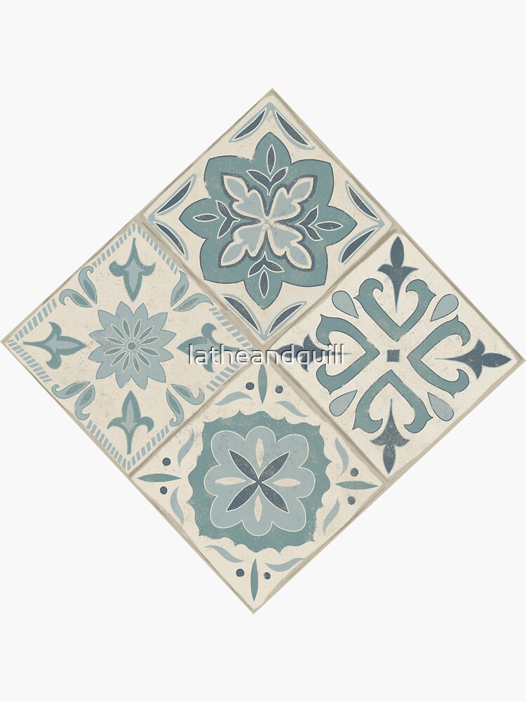 "Aged Tile - Italian Villa" Sticker for Sale by latheandquill | Redbubble