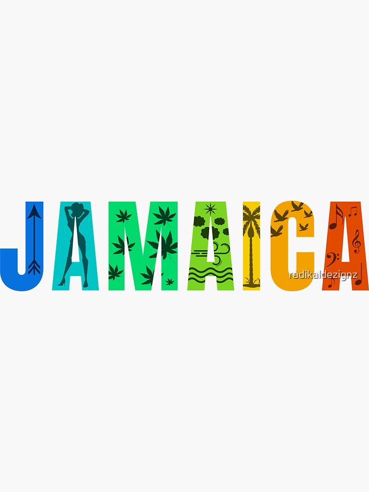 "Jamaica and all its Amenities" Sticker for Sale by radikaldezignz ...