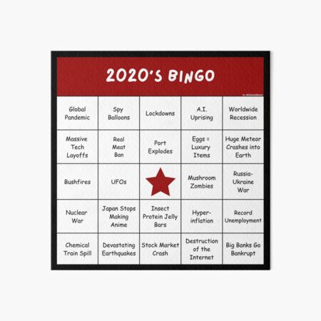 "2020s Bingo - 2020's Darkest Decade Bingo Card - Disaster Bingo Meme ...