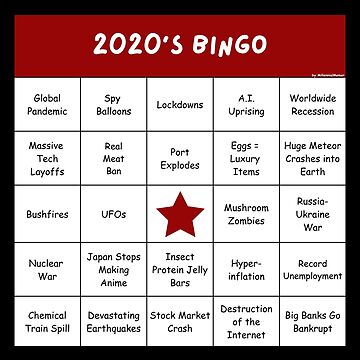 "2020s Bingo - 2020's Darkest Decade Bingo Card - Disaster Bingo Meme ...
