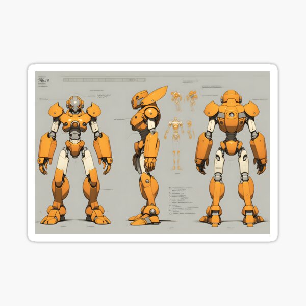 "The Ultimate Model Sheet for an Adorable Robot Character" Sticker for ...