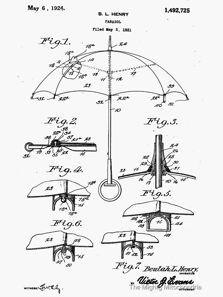 "Parasol - Beulah Louise Henry, Inventor" Sticker for Sale by ...
