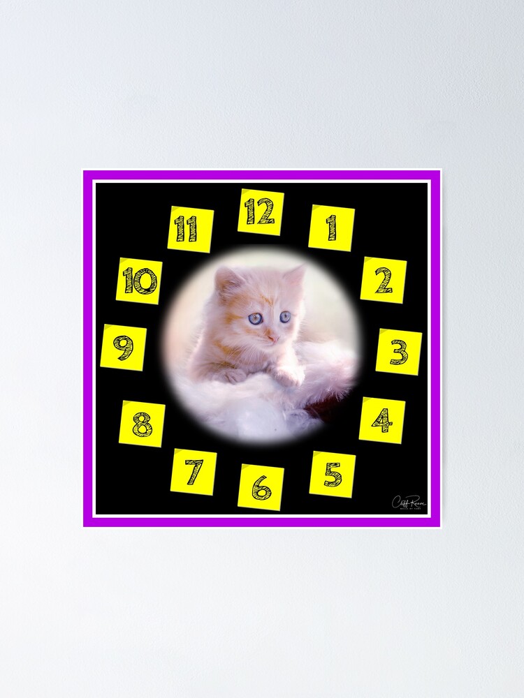 "Numbers 1 to 12 With Kitten 1" Poster by WallsOfFameAust | Redbubble