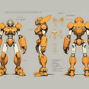 "The Ultimate Model Sheet for an Adorable Robot Character" Sticker for ...